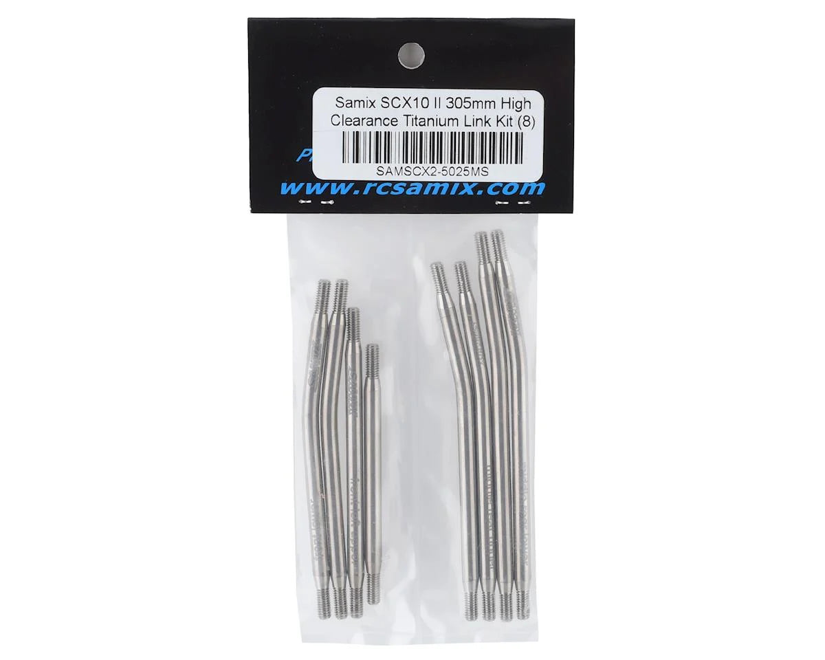 Samix SCX10 II 305mm High Clearance Titanium Suspension Links (8) (Wra – Iron City RC Hobbies