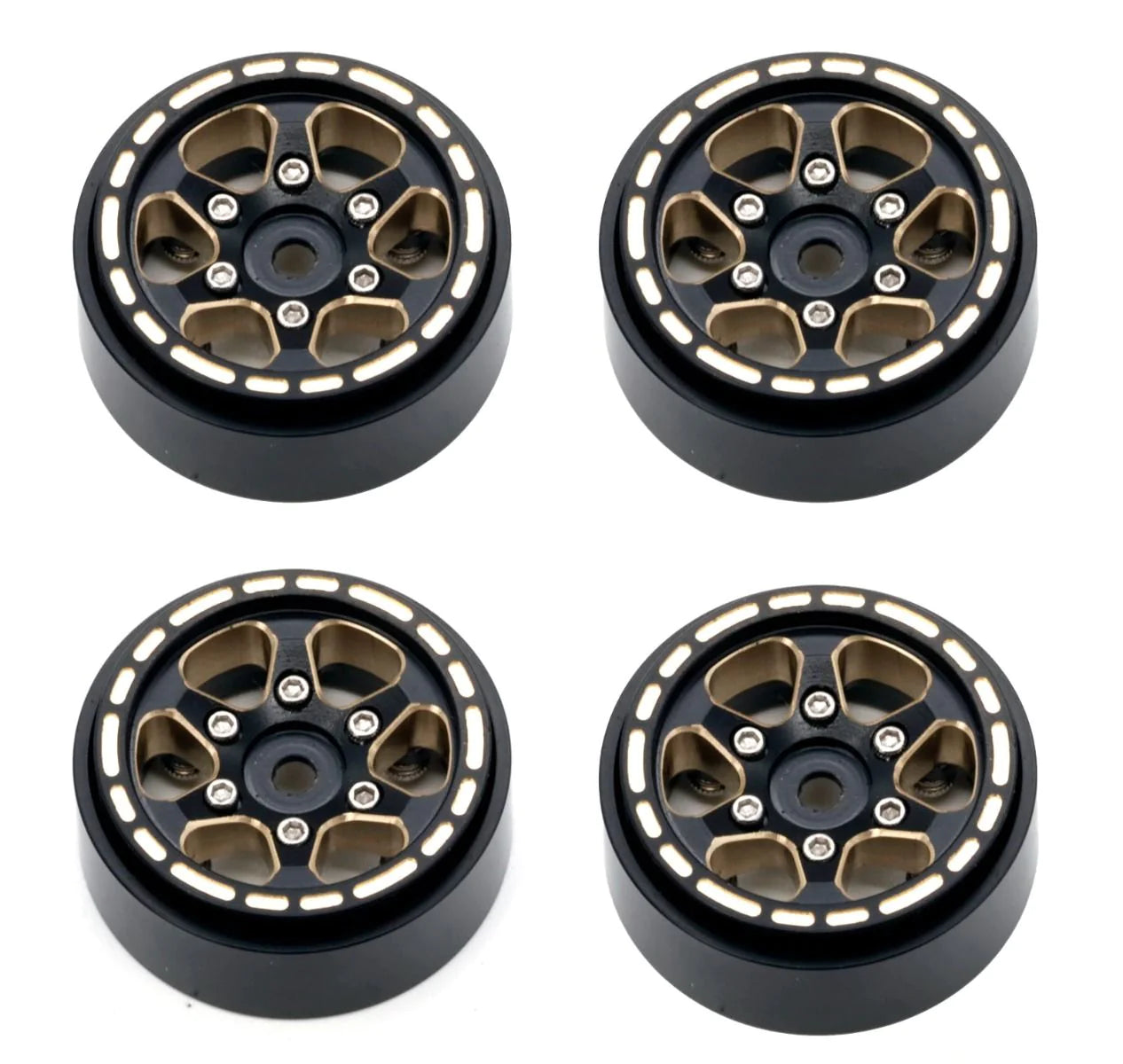 Power Hobby 1:24 Axial SCX24 1.0" Black Brass Beadlock Crawler Wheels ...