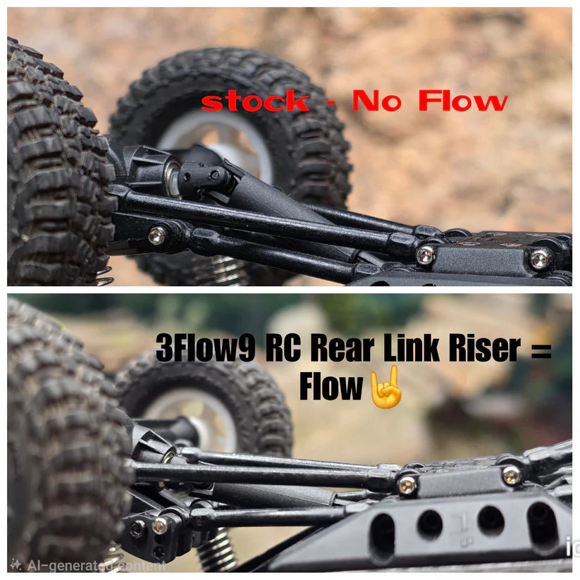 3Flow9 Flow Rear Link Riser - Fits Ascent 32 – Iron City RC Hobbies